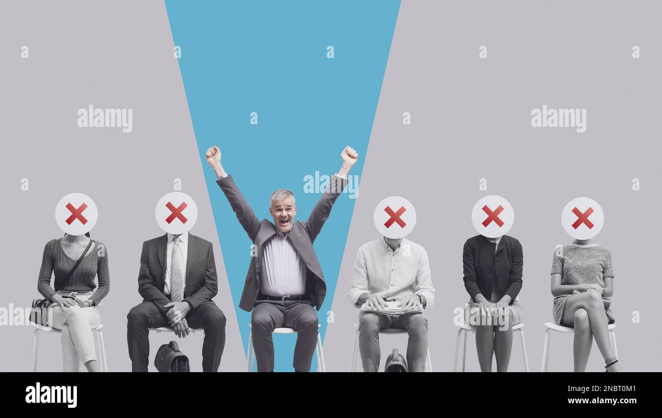 Picking the right candidate for the job: cheerful job applicant ...