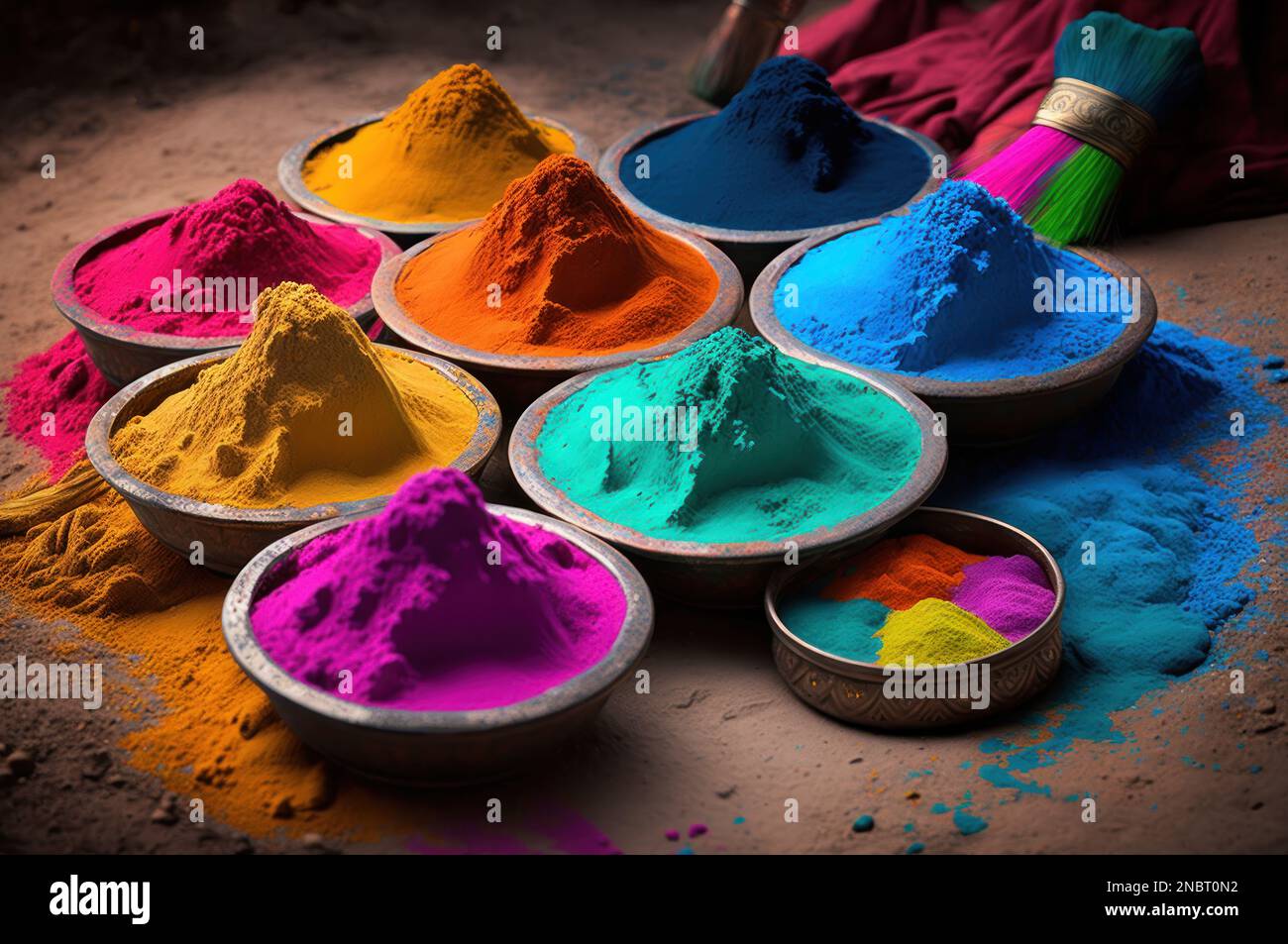 Festival of Indian people culture with vibrant colorful powder Stock ...