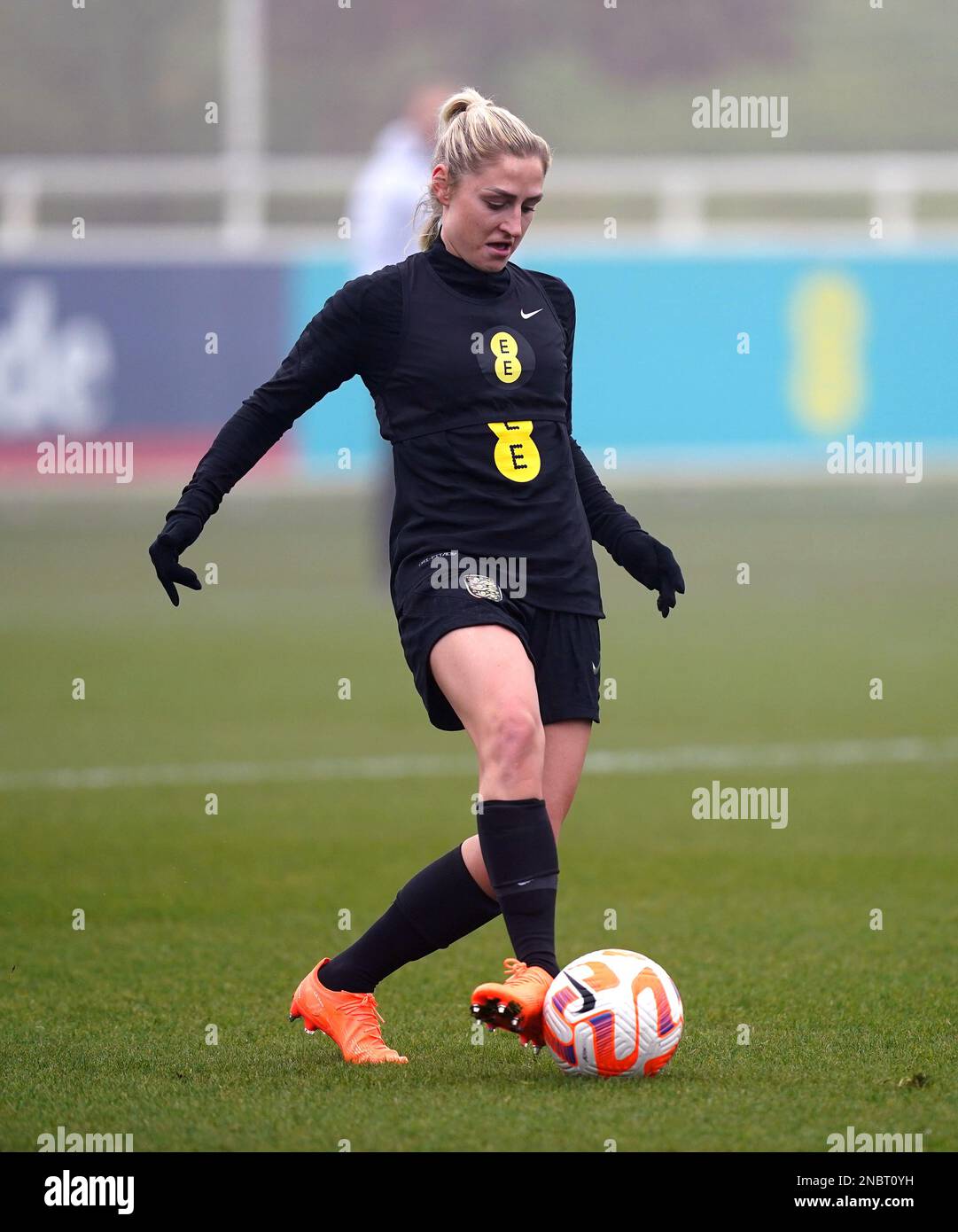 England's Laura Coombs during a training session at St. George's Park ...