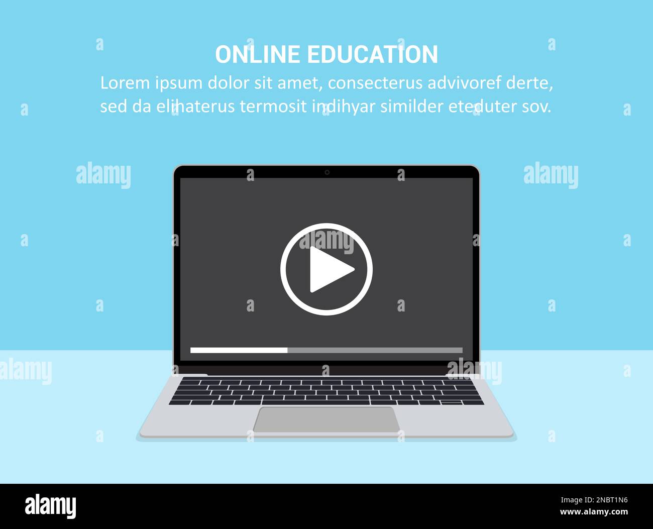 Laptop with online education in a flat design Stock Vector Image & Art ...