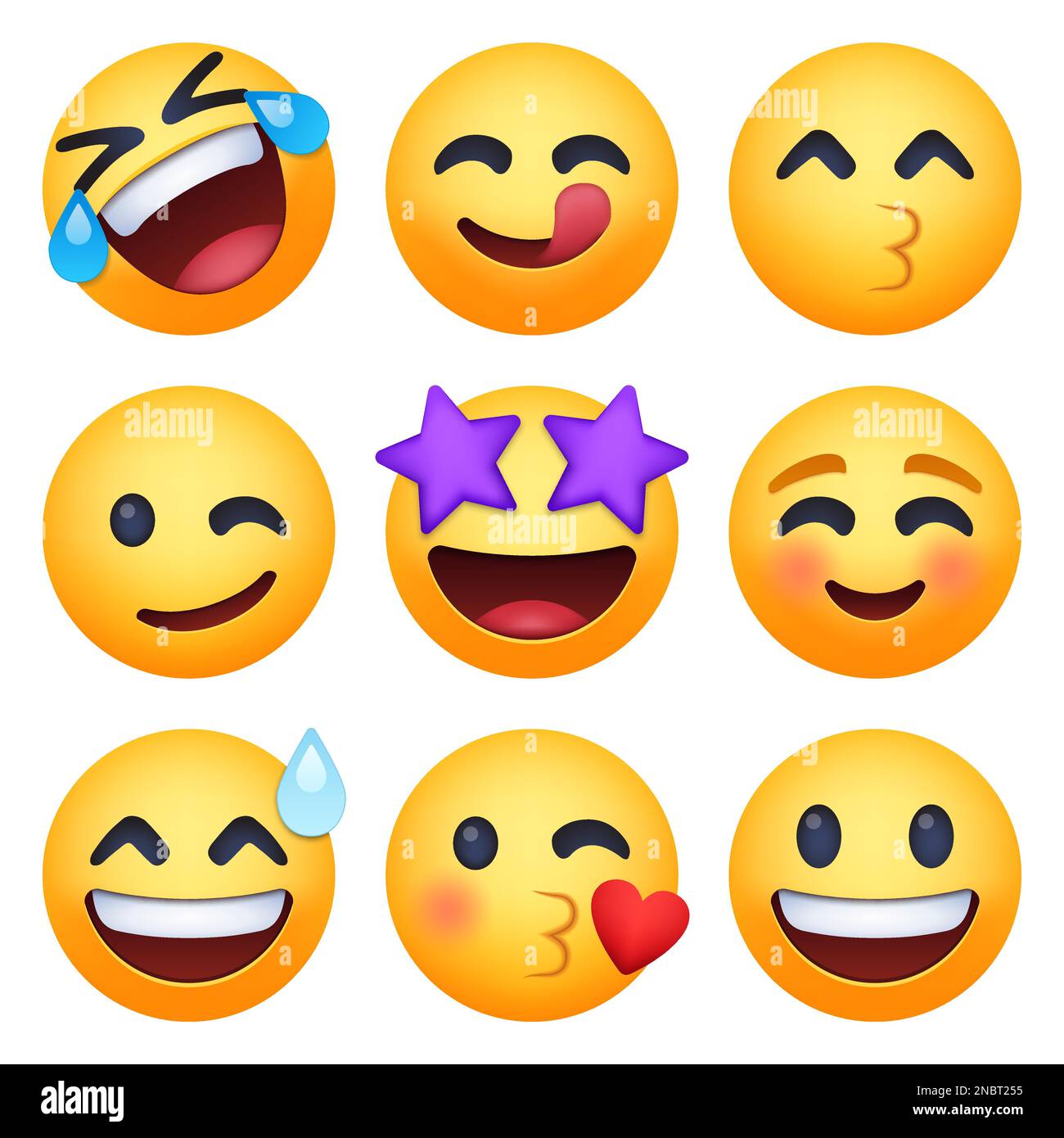 Set of Facebook emoji on a white background Stock Vector Image & Art ...