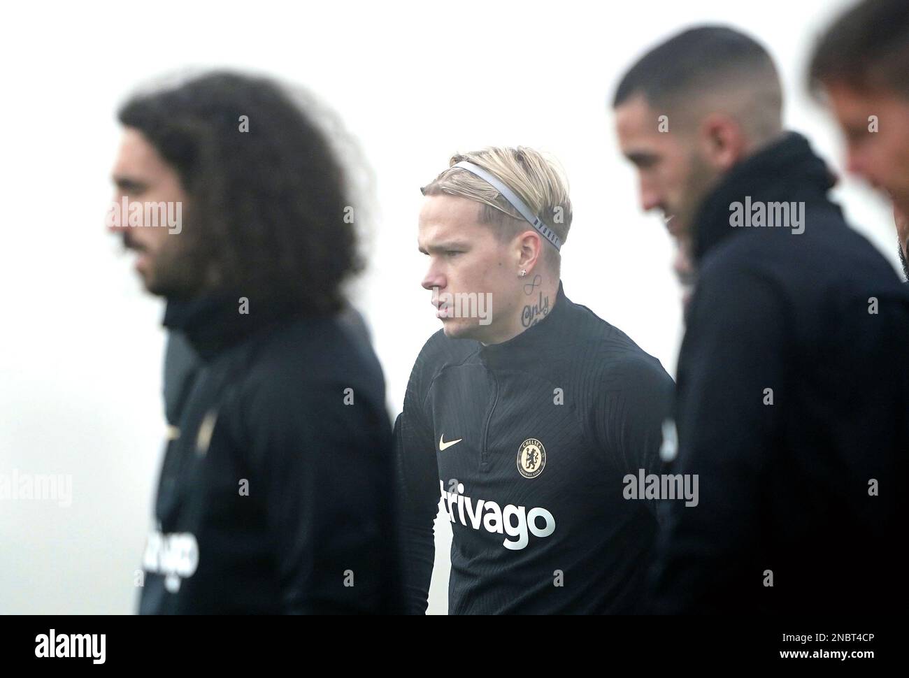 Chelsea's Mykhailo Mudryk during a training session at Cobham Training ...