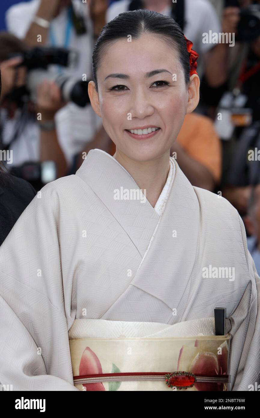 Actress Hako Oshima poses during a photo call for Hanezu no Tsuki, at ...