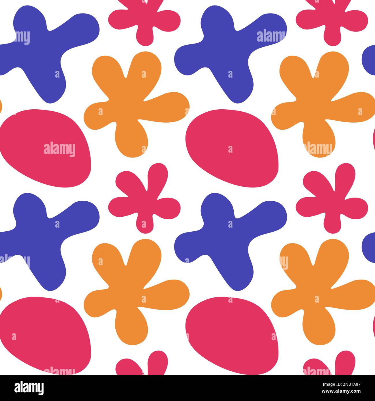 Abstract shapes viva magenta seamless pattern for kids. Childish cool ...