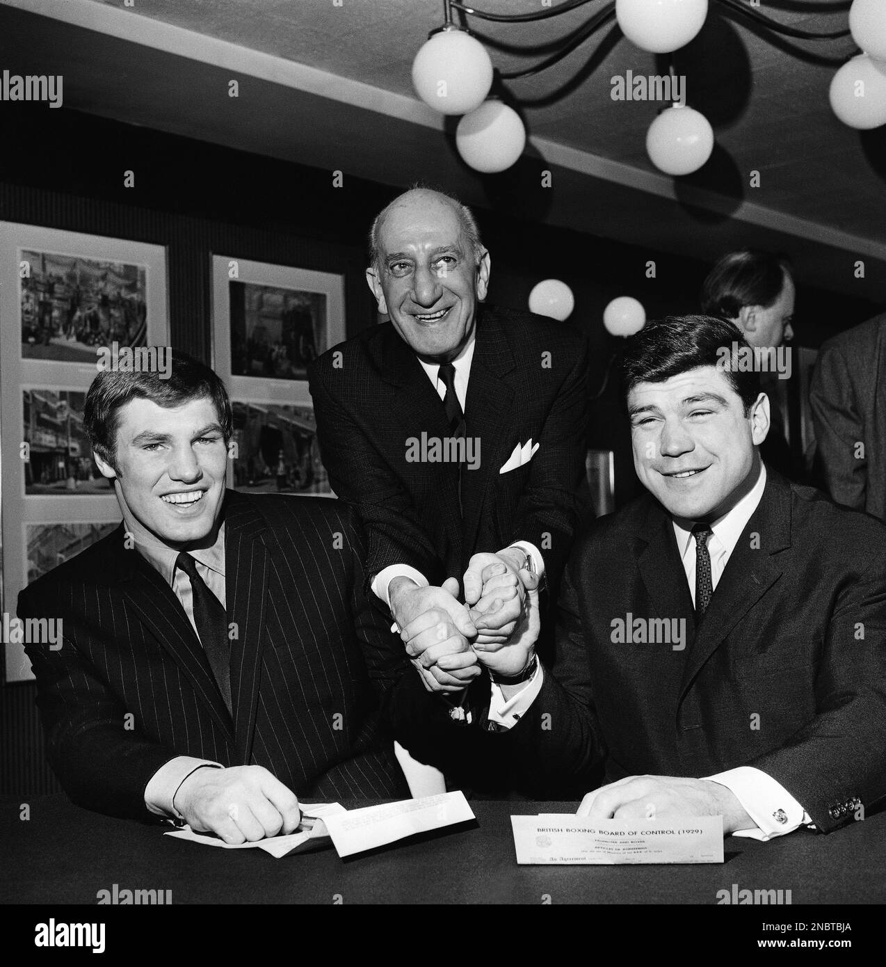 British Boxing promoter Harry Levene, centre, at the Hilton Hotel ...