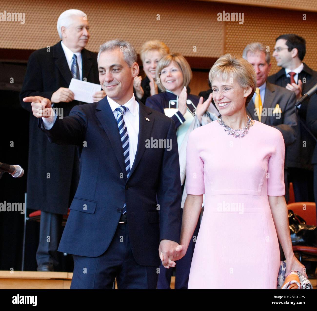 Chicago Mayor-elect Rahm Emanuel, left, and his wife Amy Rule during ...