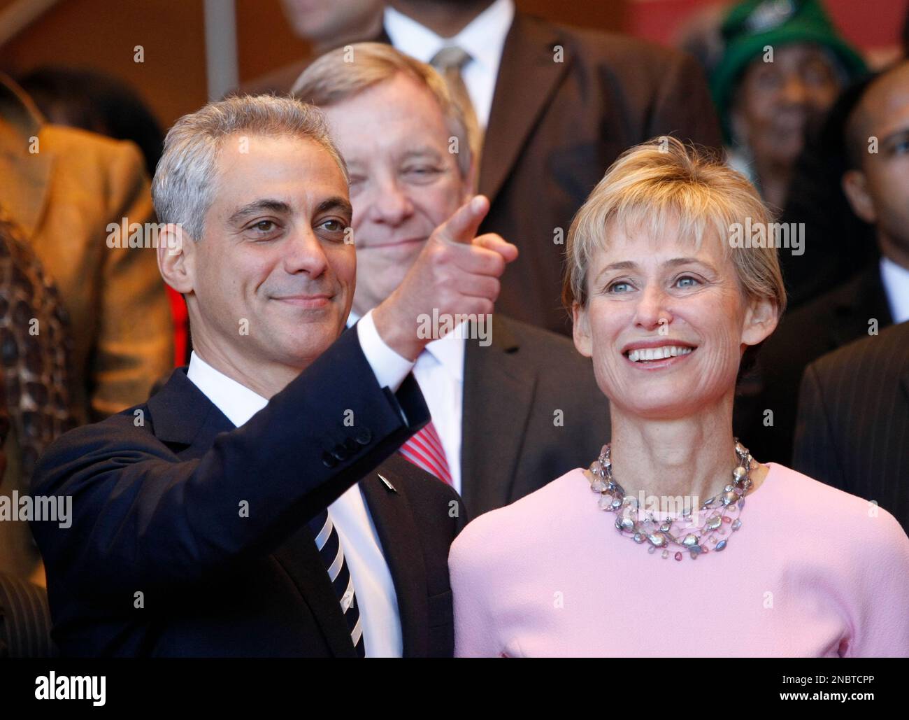 Chicago Mayor-elect Rahm Emanuel, left, and his wife Amy Rule during ...