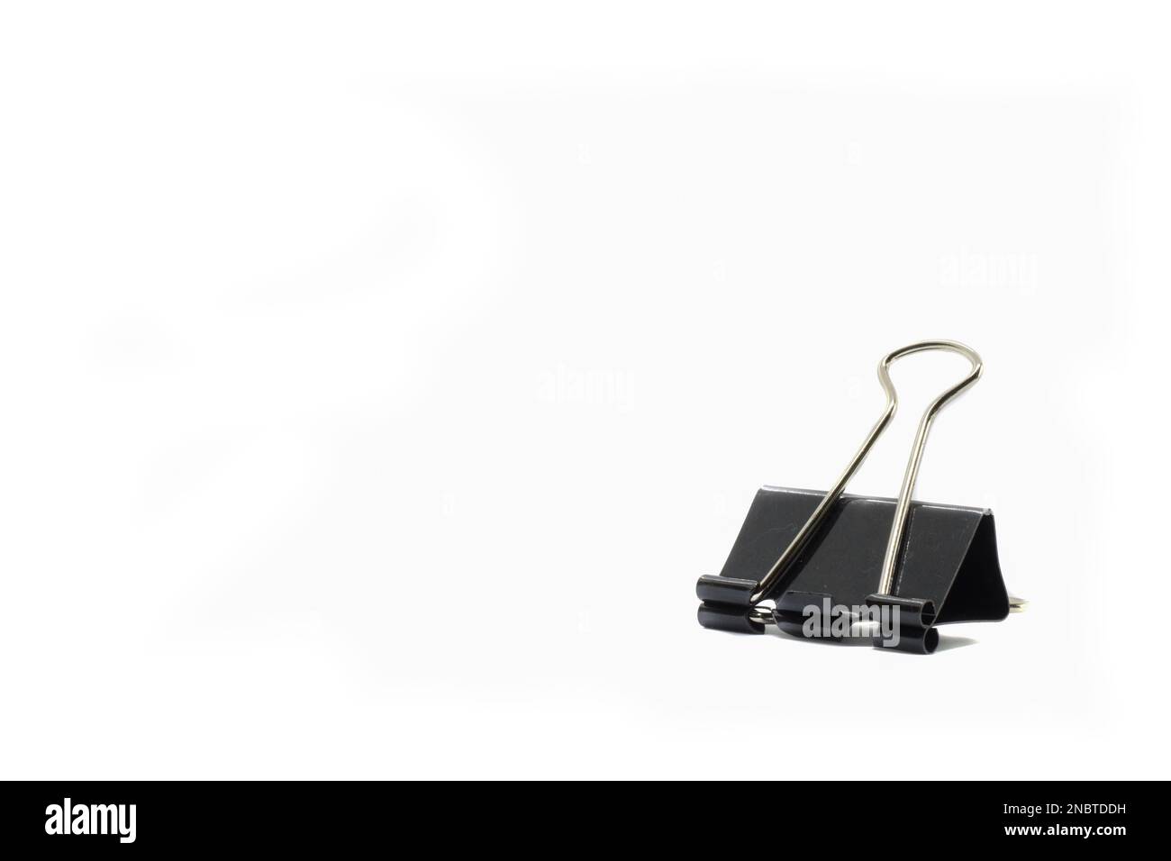 black paper clip for office stationery isolated on white background ...