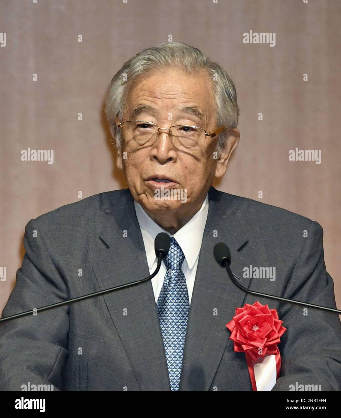 File photo taken in July 2017 shows Shoichiro Toyoda, the honorary ...