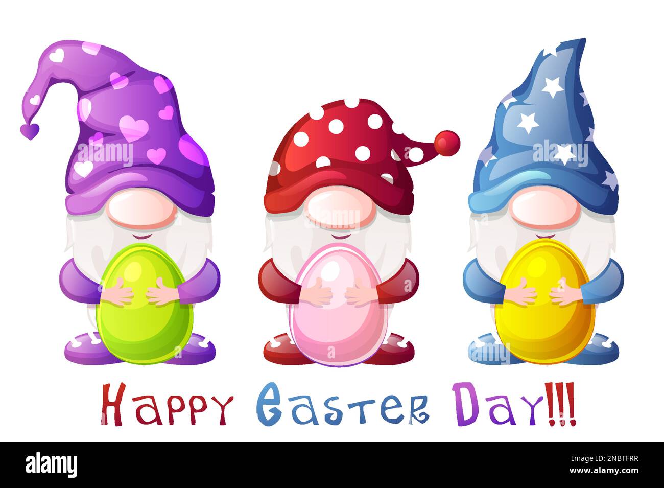 Cartoon gnomes with colored eggs for Easter Stock Vector Image & Art ...