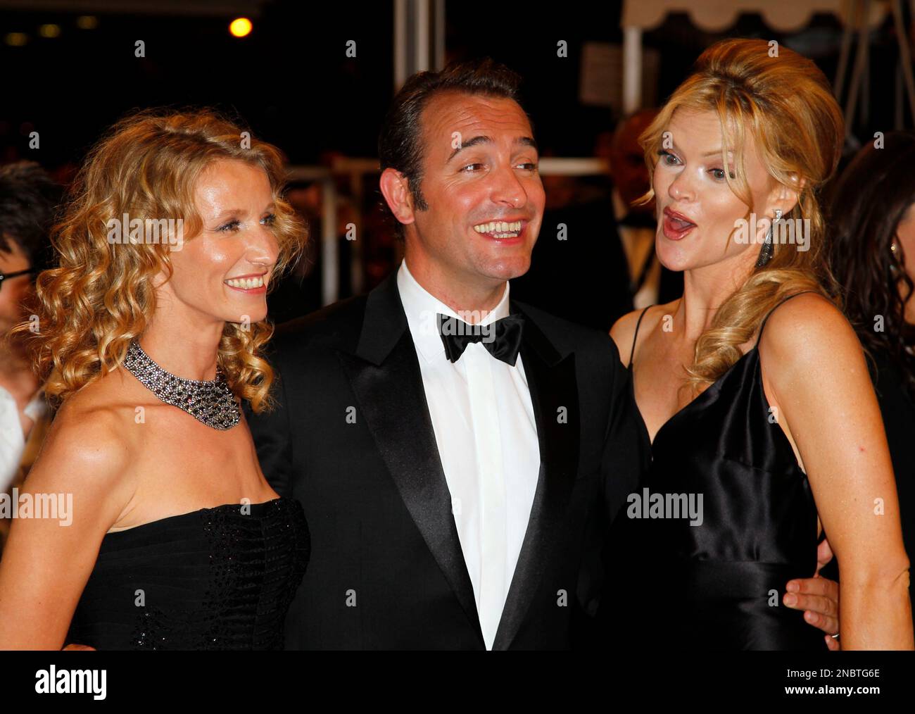 From left, actress Alexandra Lamy, actor Jean Dujardin and actress ...