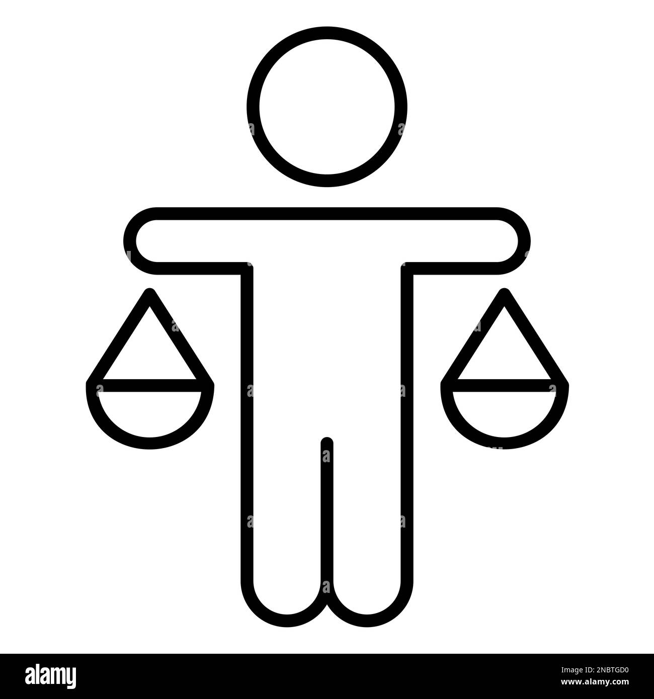 Ethic balance icon. Man with scale. Justice or moral concept. Vector ...