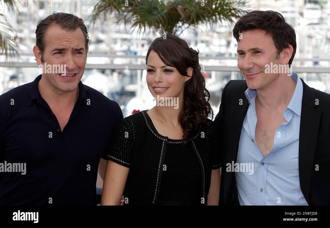 From left, actors Jean Dujardin, Berenice Bejo and director Michel ...