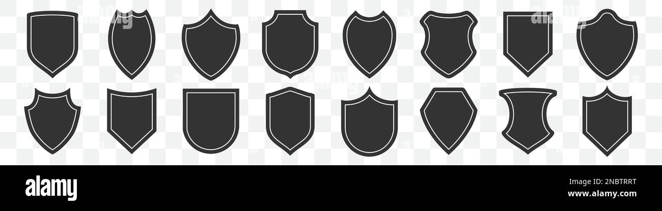 Set of shields icon on a transparent background Stock Vector Image ...