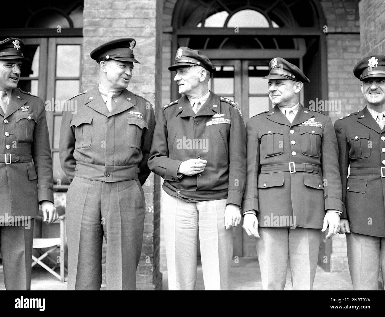 During his visit to a medium bomber station in England on April 21 ...