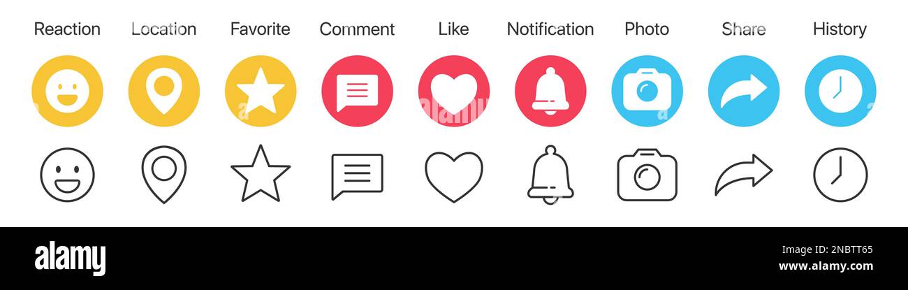 Set of social media icons in different style Stock Vector Image & Art ...