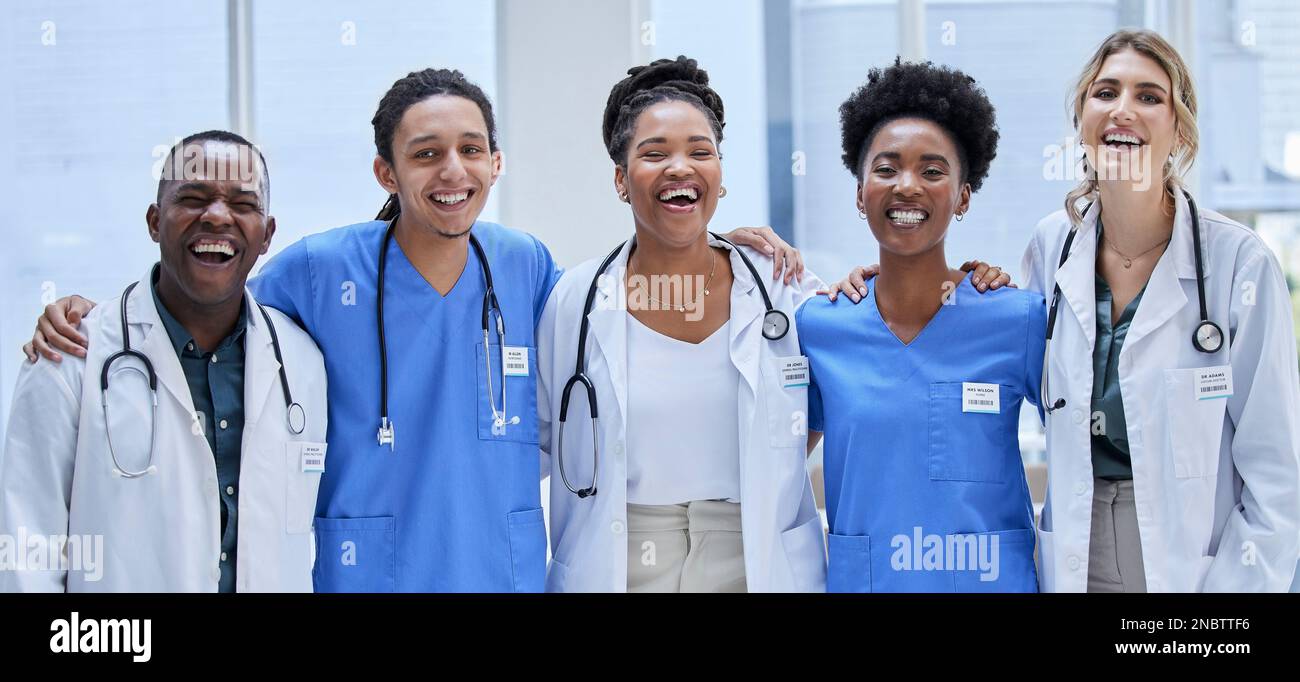 Group, happy doctors and healthcare portrait for hospital services ... Group, happy doctors and healthcare portrait for hospital services ...