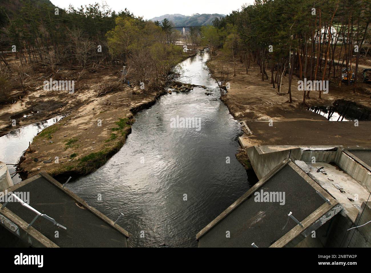 In this photo taken Tuesday, April 26, 2011, a pedestrian bridge ...