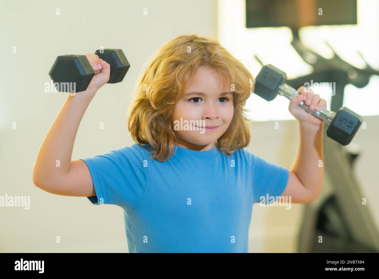 Child workout kid in gym. Sport activities at leisure with children ...
