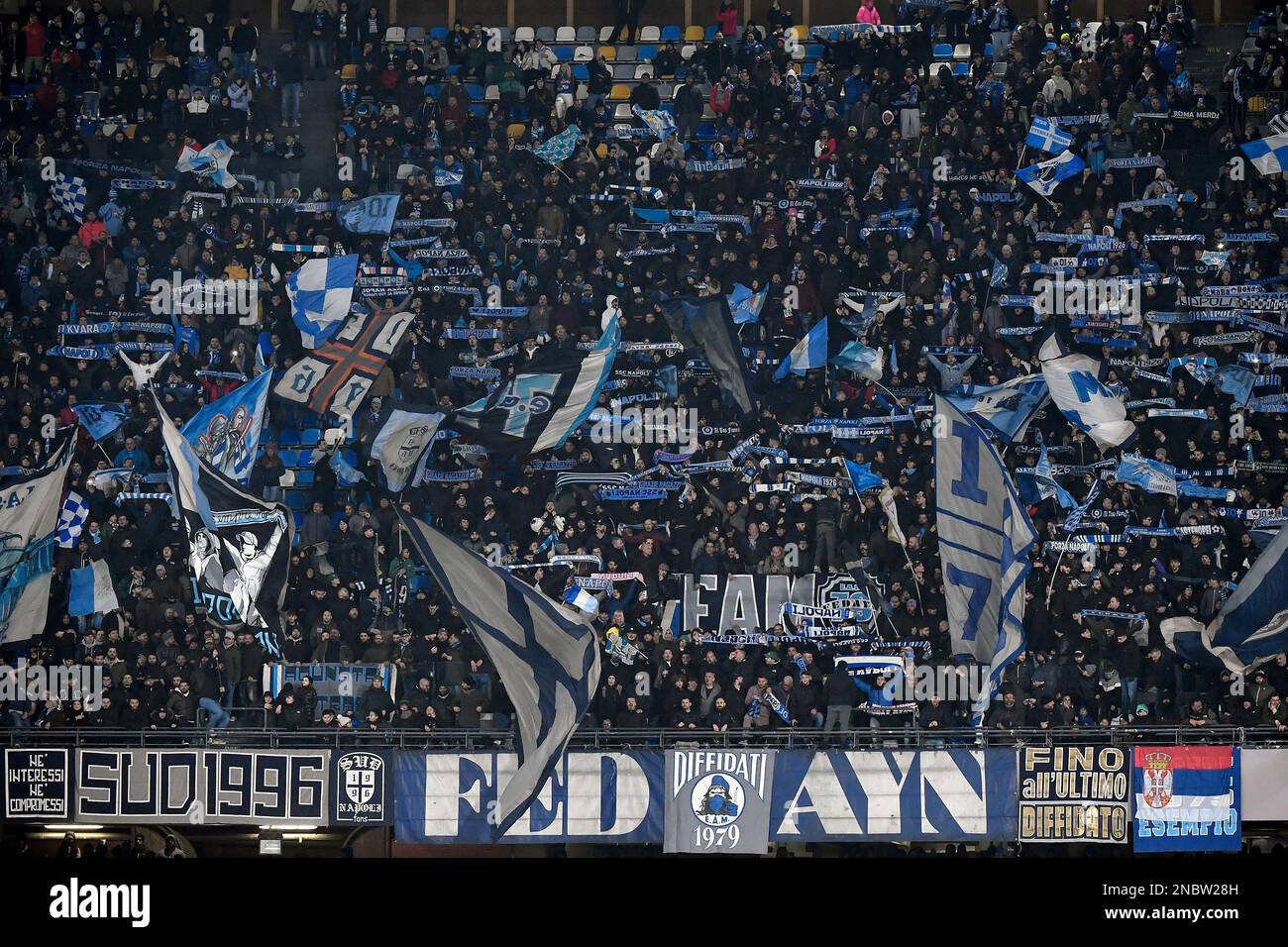 SSC Napoli fans cheer on during the Serie A football match between SSC ...