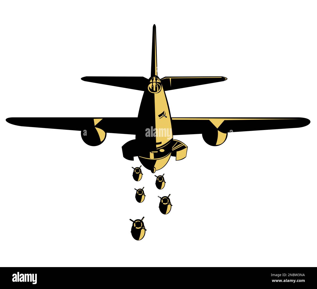 Illustration of a world war two Martin B-26 Marauder propeller bomber ...