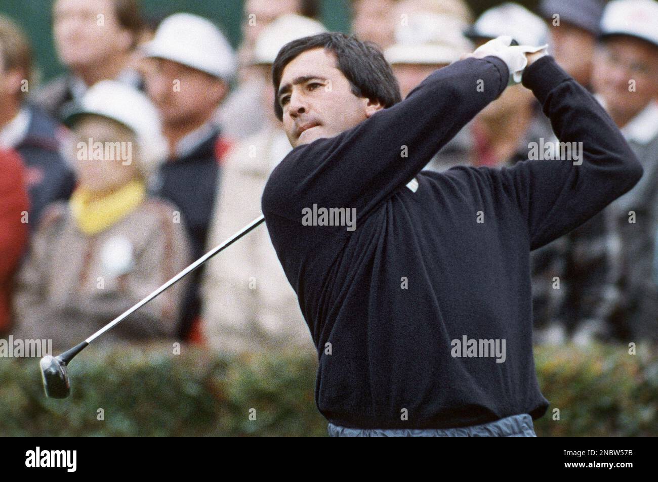 Spanish golfer Severiano Ballesteros in action in 1987. (AP Photo Stock ...