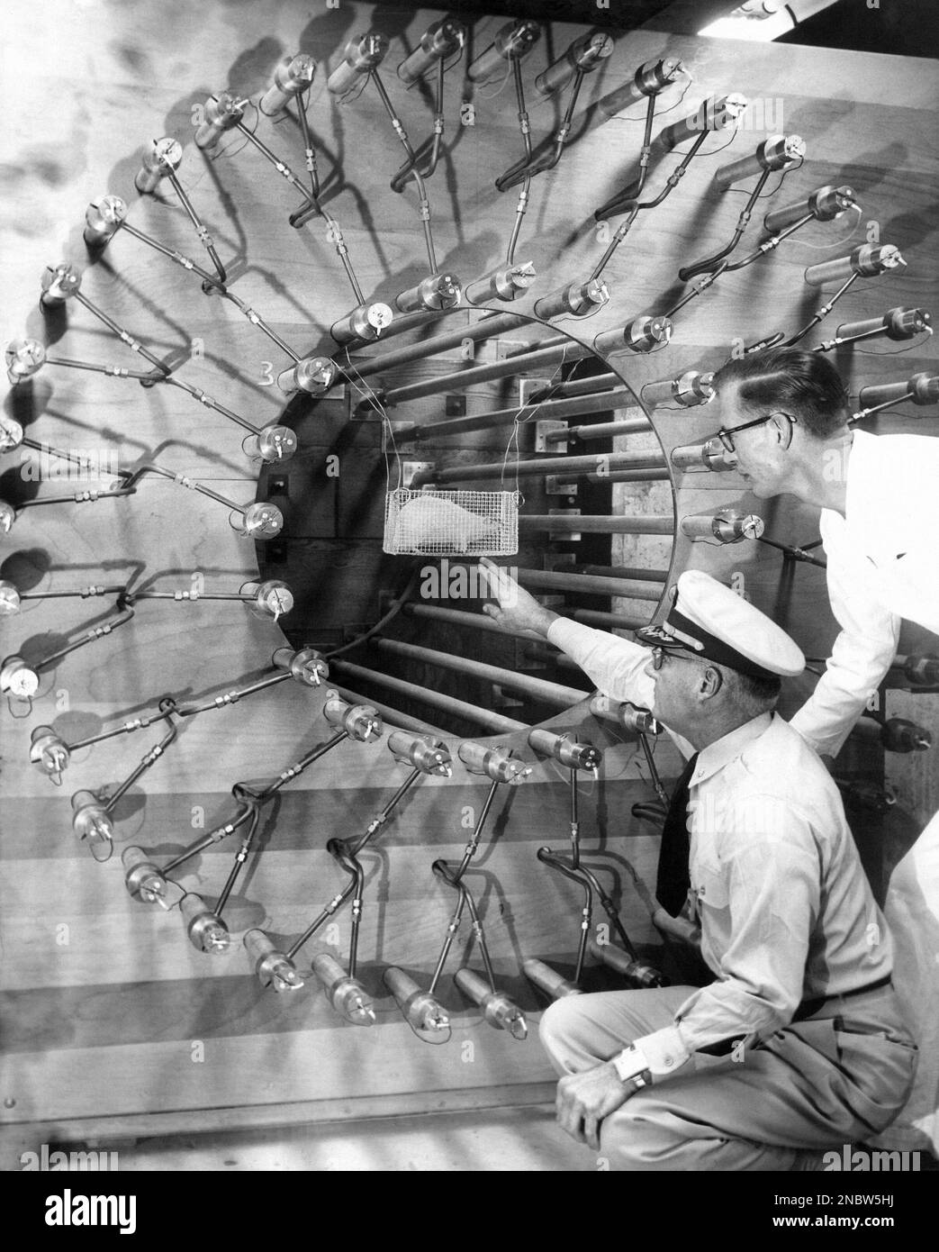 Capt. R. H. Draeger, left, head of the atomic medical division of the ...
