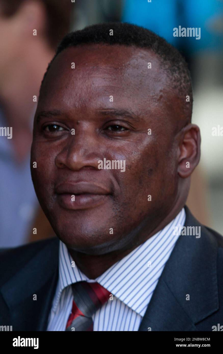 British former cricketer Devon Malcolm poses for the photographers as ...