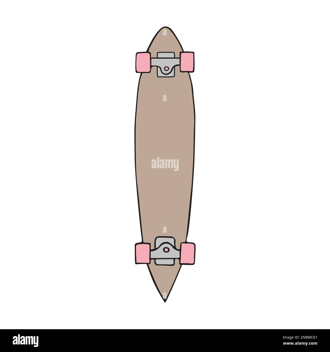Vector hand drawn longboard skateboard Stock Vector Image & Art - Alamy