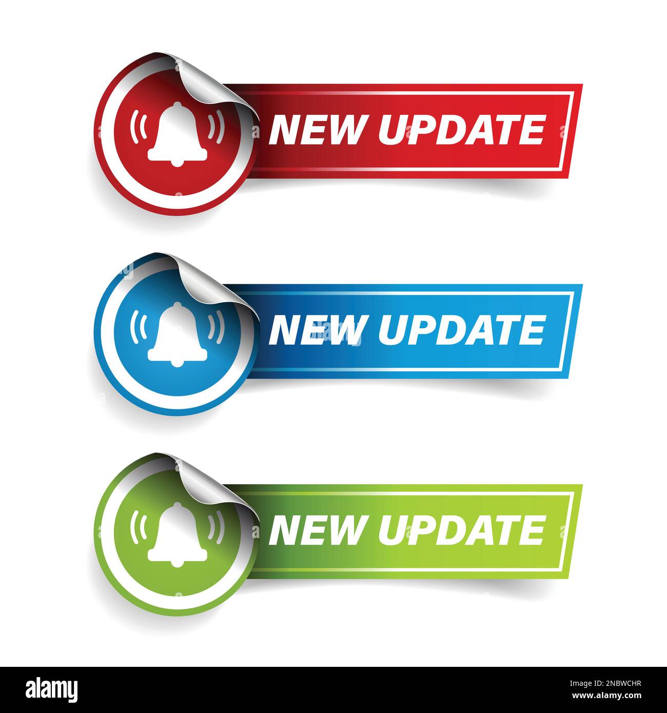 New Update label button sign set Stock Vector Image & Art - Alamy