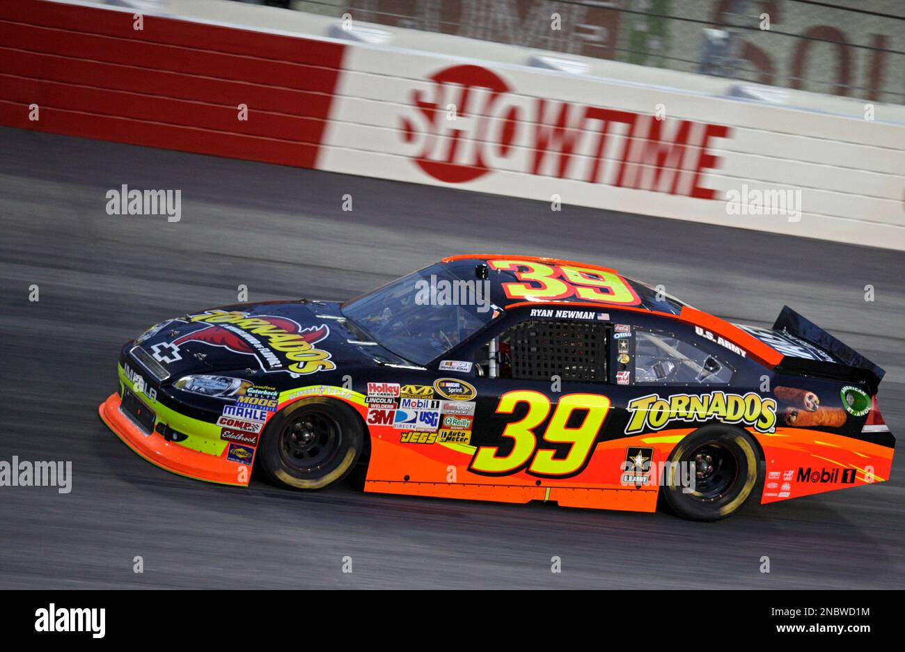 Ryan Newman heads into turn one at Darlington Raceway as he leads the ...