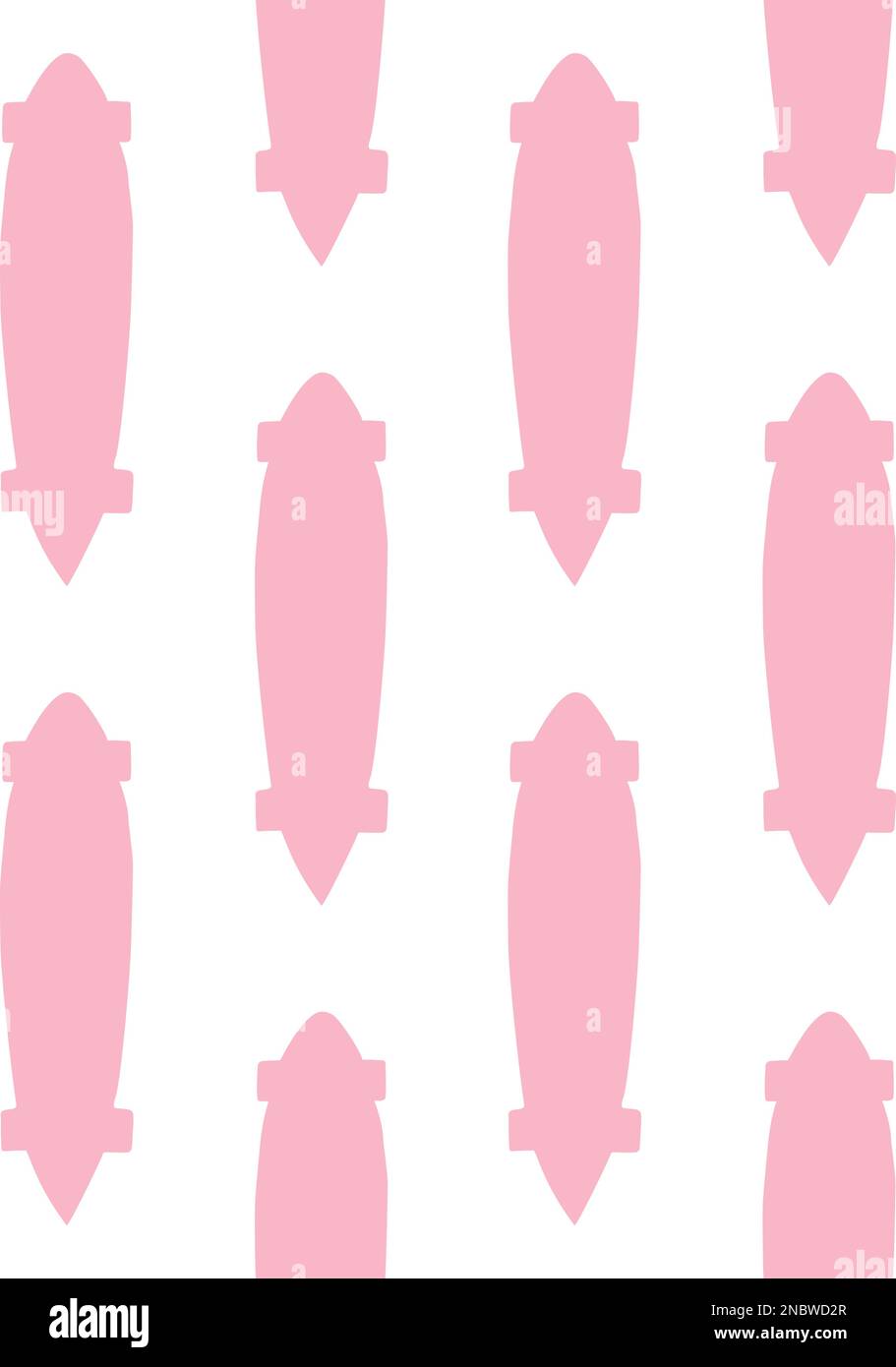Vector seamless pattern of longboard skateboard Stock Vector Image ...