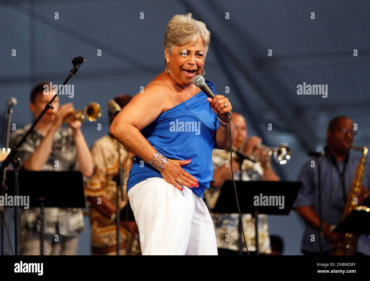 Wanda Rouzan, foreground, and her New Orleans R&B Revue, perform at ...