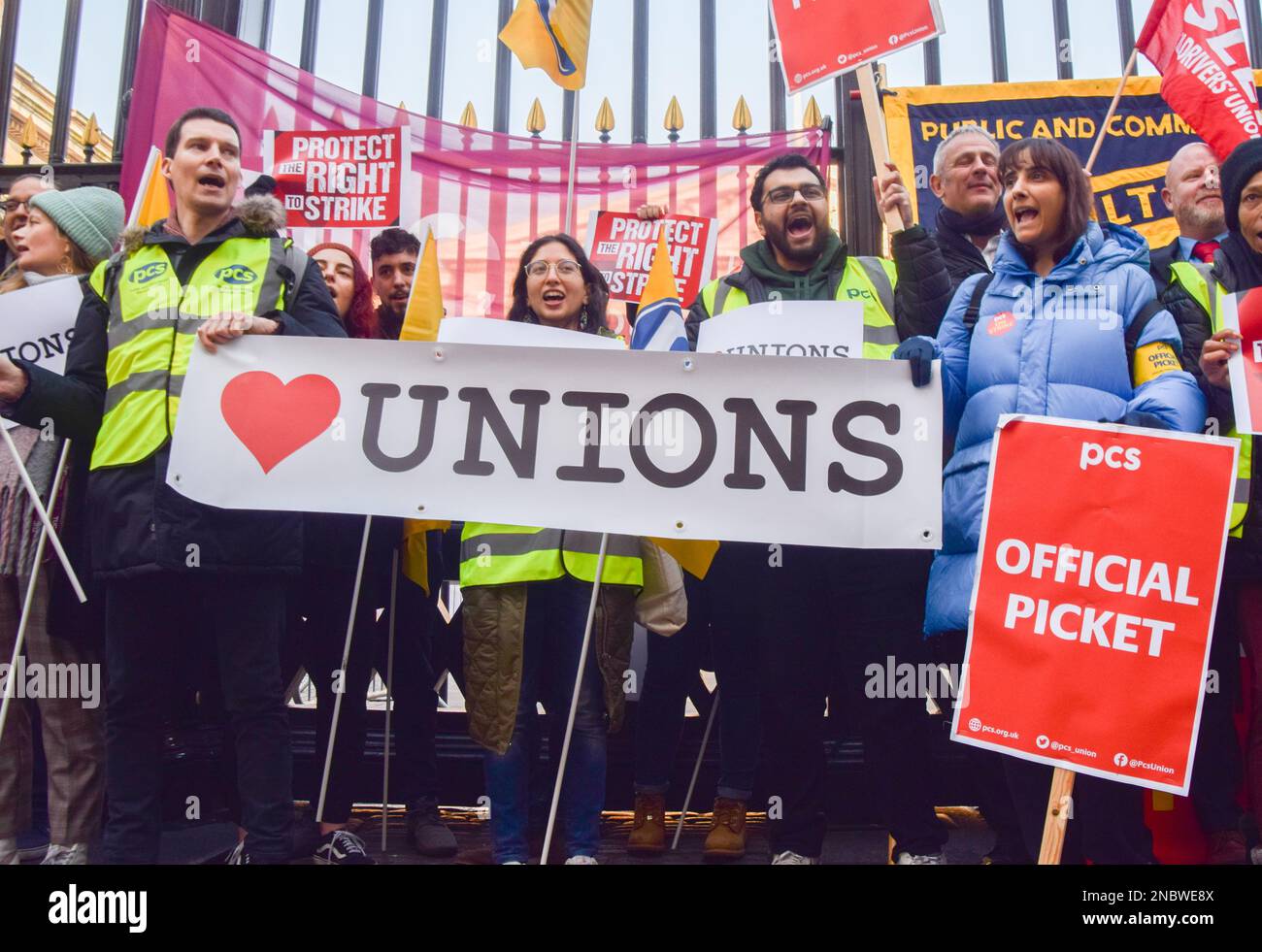London, UK. 14th February 2023. PCS (Public and Commercial Services ...