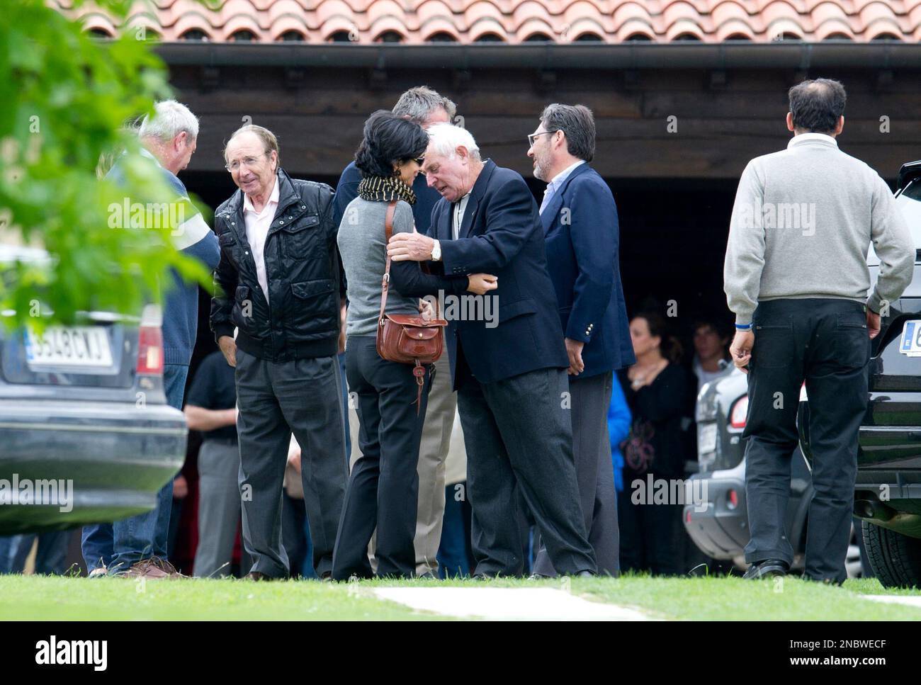 Former Spanish golfer Ramon Sota, centre right, embraces Paloma Botin ...