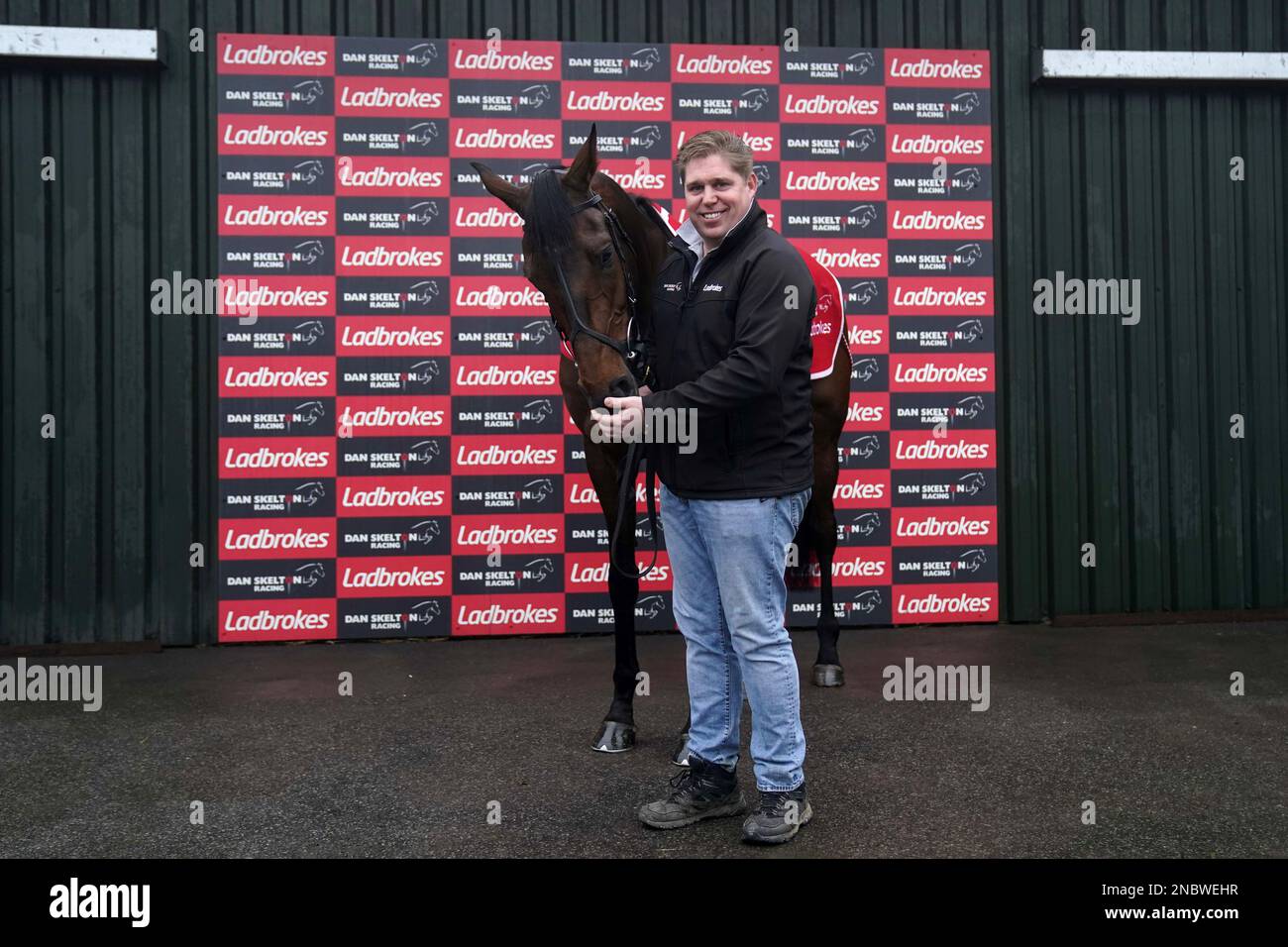 Dan Skelton alongside Protektorat, during a visit to Dan Skelton's ...