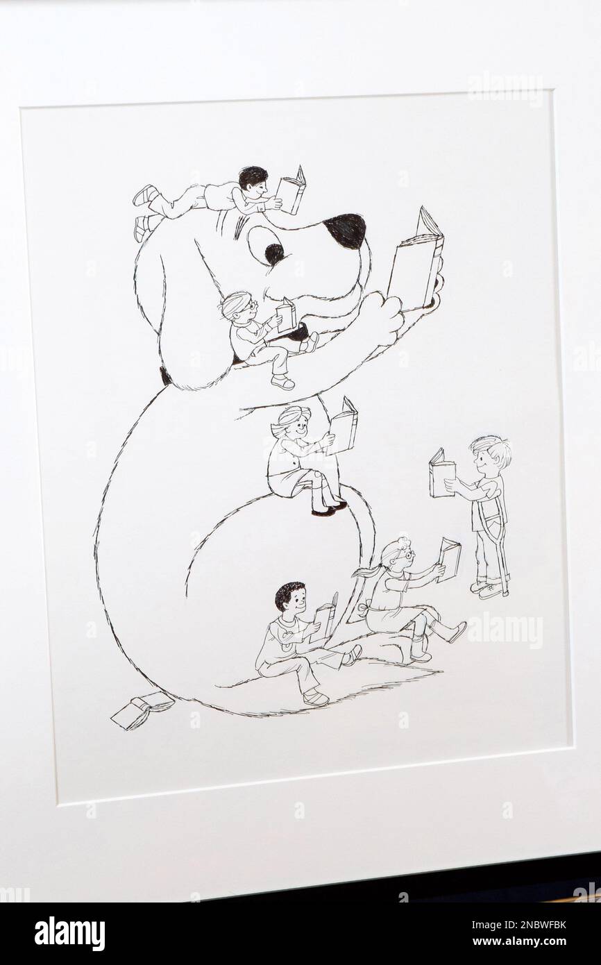 Original Line drawing of Clifford the Big Red Dog by Norman Bridwell ...