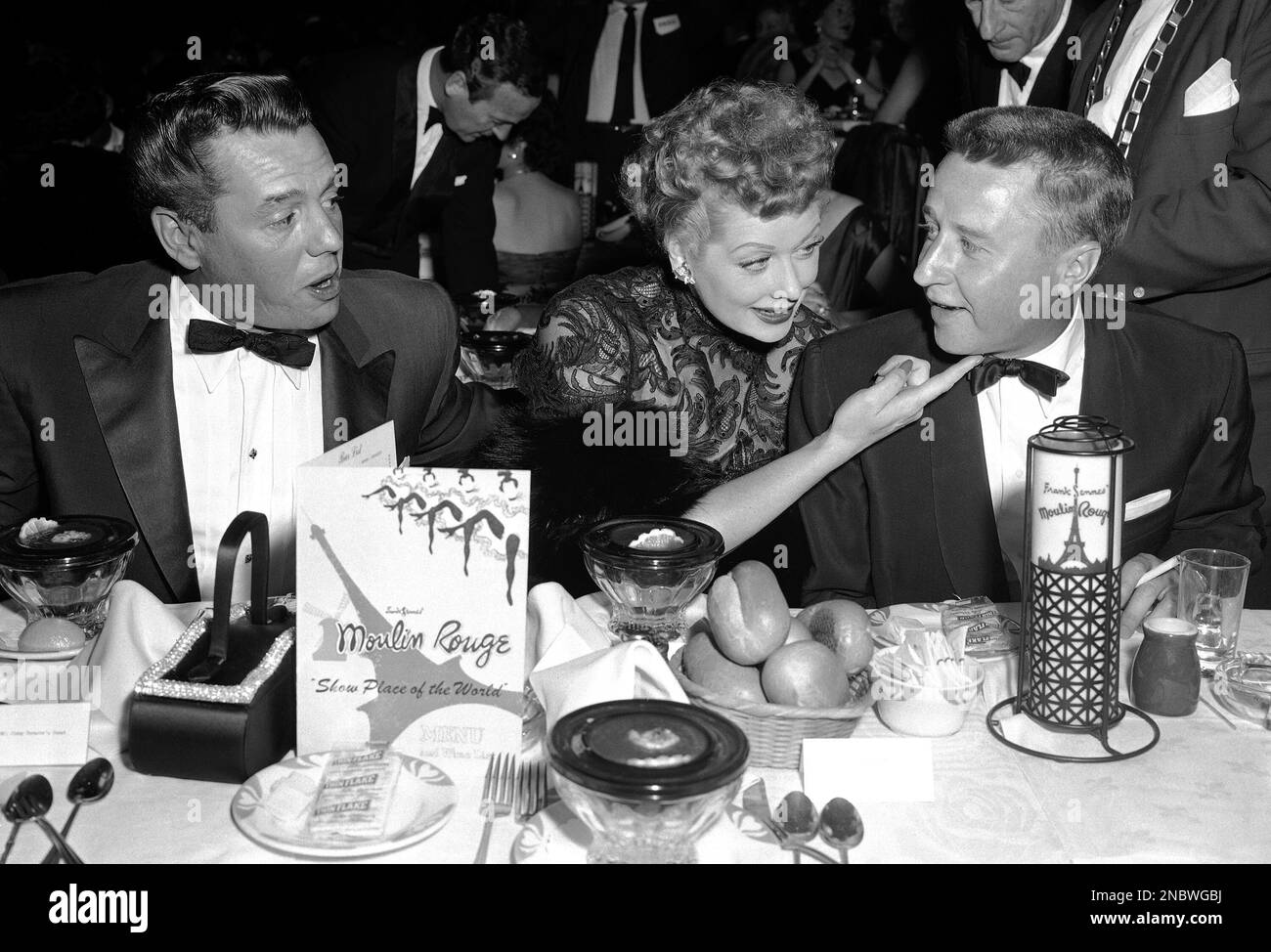 George Gobel gets chucked under the chin by Lucille Ball at the ...
