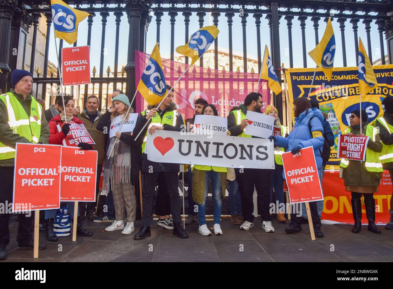 London, UK. 14th February 2023. PCS (Public and Commercial Services ...