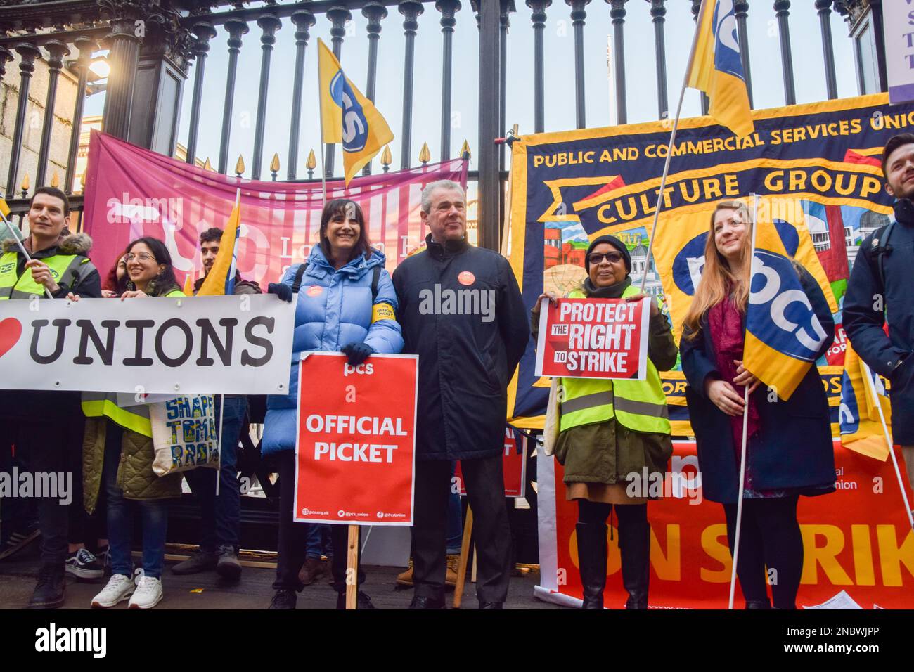London, UK. 14th February 2023. Mark Serwotka, general secretary of PCS (Public and Commercial ...