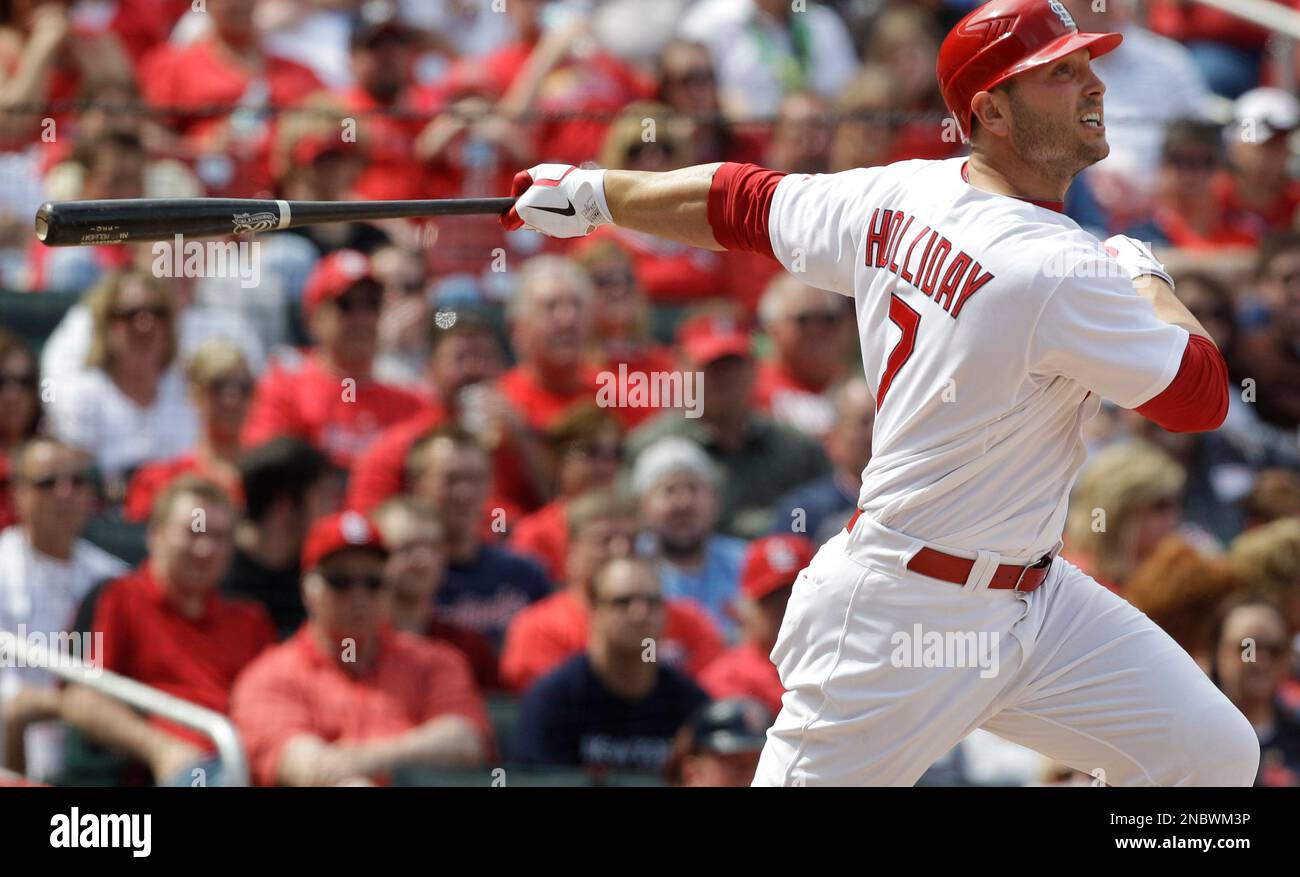 St. Louis Cardinals' Matt Holliday swings during of a baseball game ...