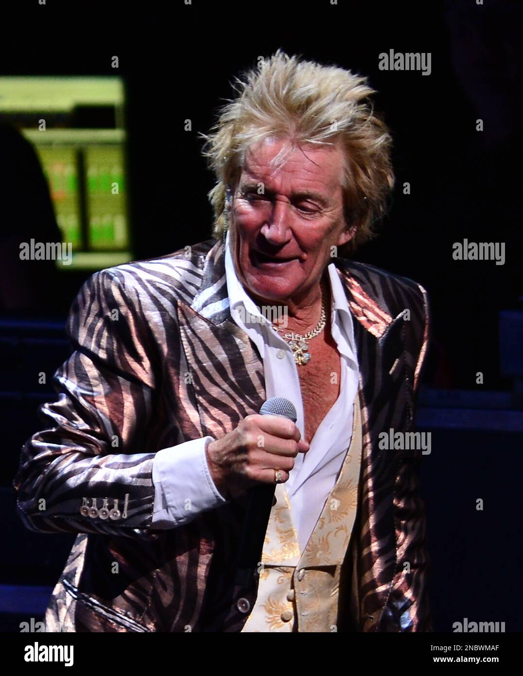 Hollywood, Florida, USA. 13th Feb, 2023. Rod Stewart performs on stage ...