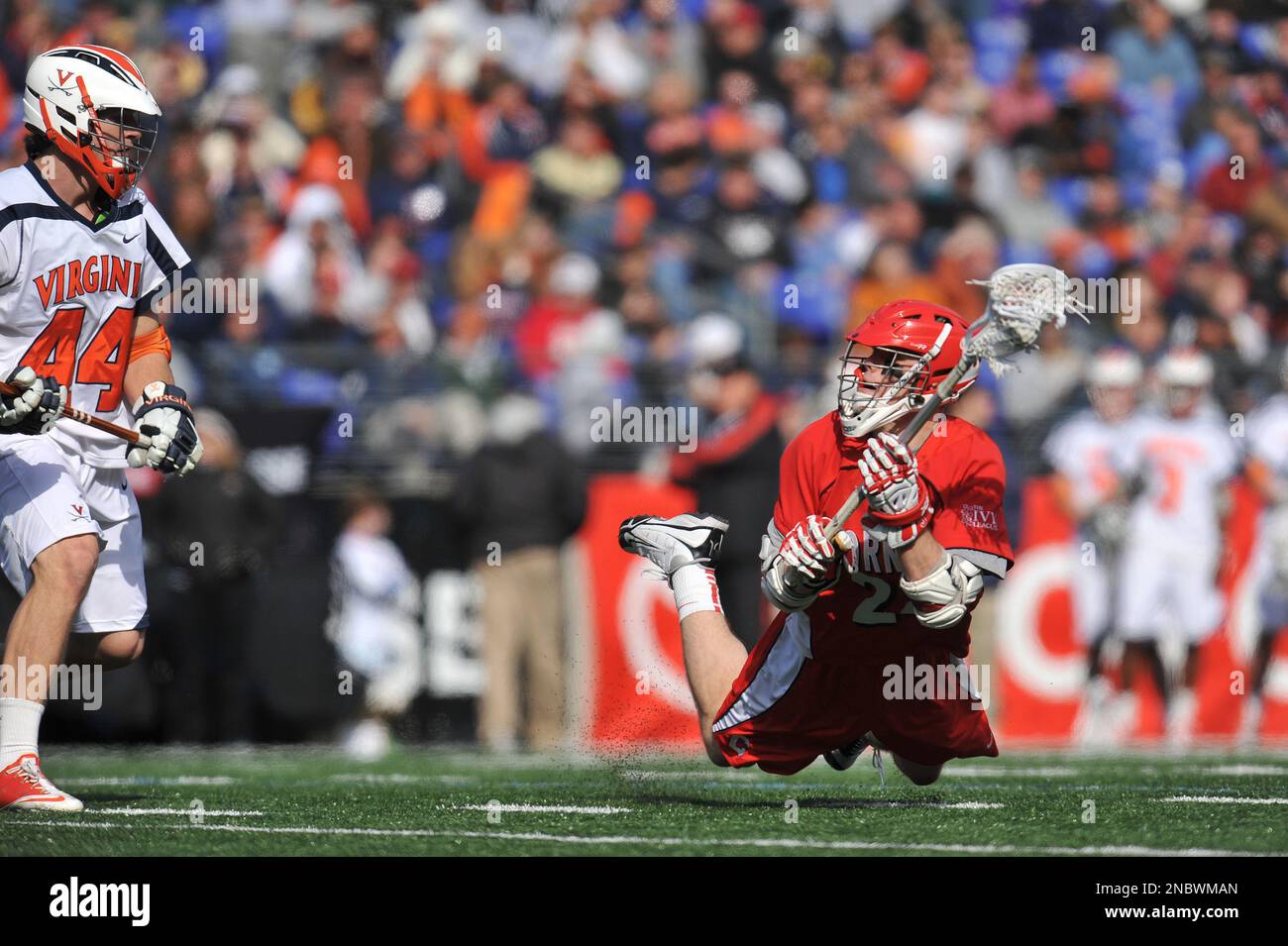 Cornell's midfielder Jack Dudley (22) gets off a shot against the ...