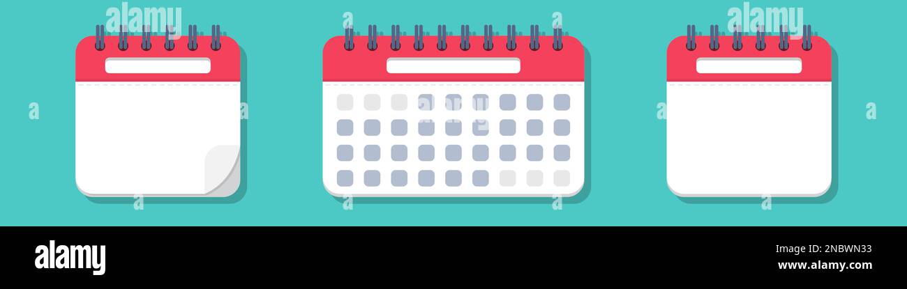 Set of calendar icon in a flat design Stock Vector Image & Art - Alamy