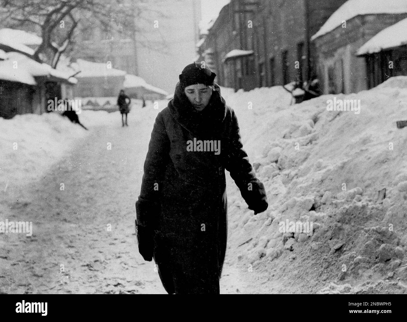 Nadia Alliluyeva, second wife of Russian leader Joseph Stalin, is shown walking on a Moscow ...