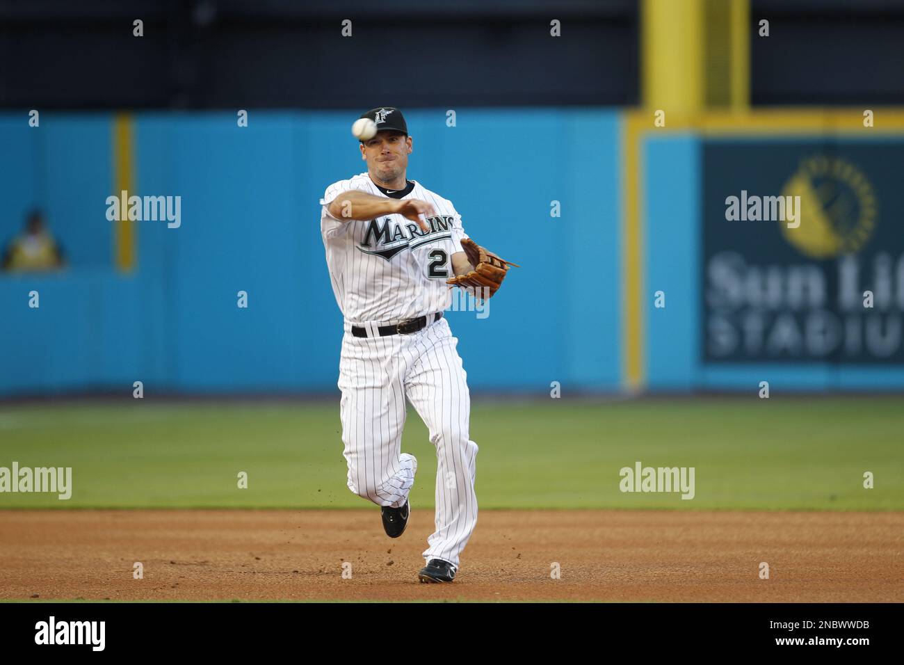 Florida Marlins' Greg Dobbs during a baseball game in Miami, Wednesday ...