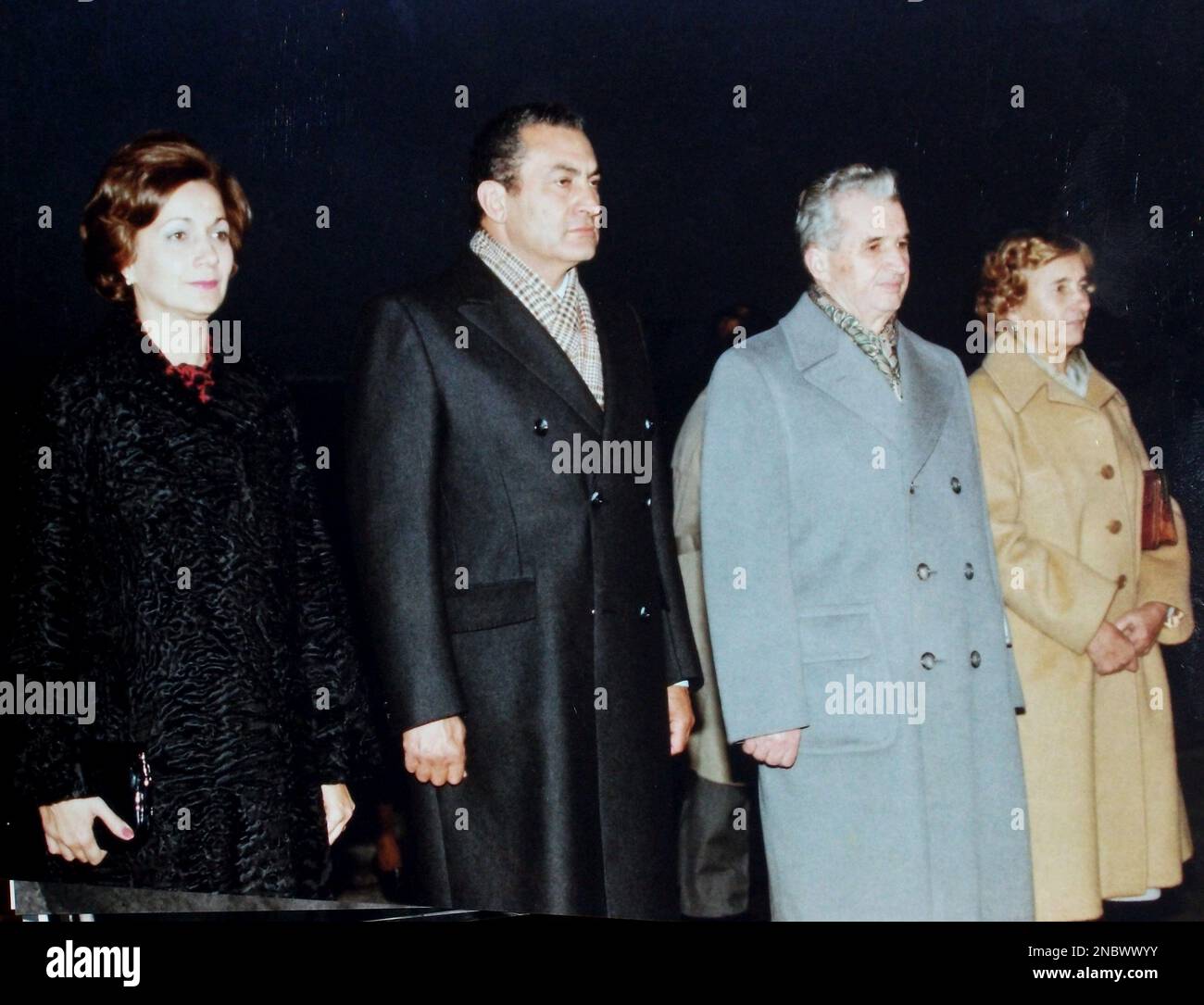 In this undated photo, Egyptian President Hosni Mubarak, second from ...