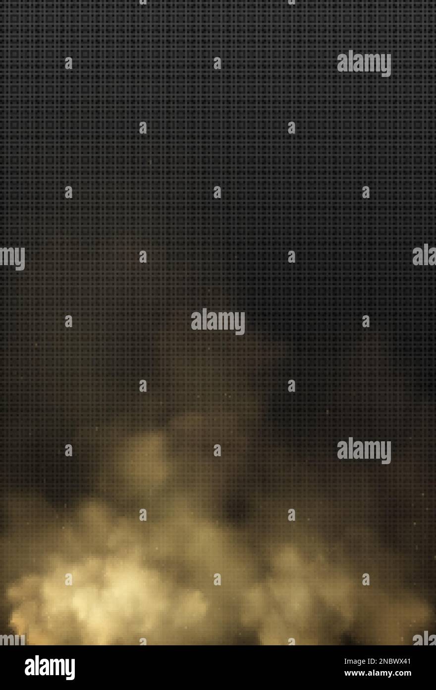 Brown dust border, sand and smoke clouds. Effect of sandstorm, wind ...