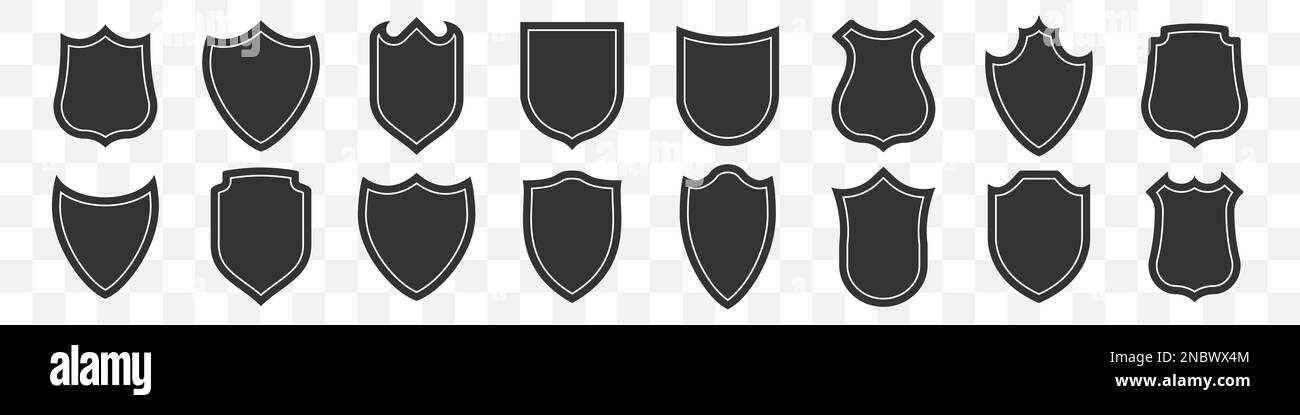 Set of shields icon on a transparent background Stock Vector Image ...