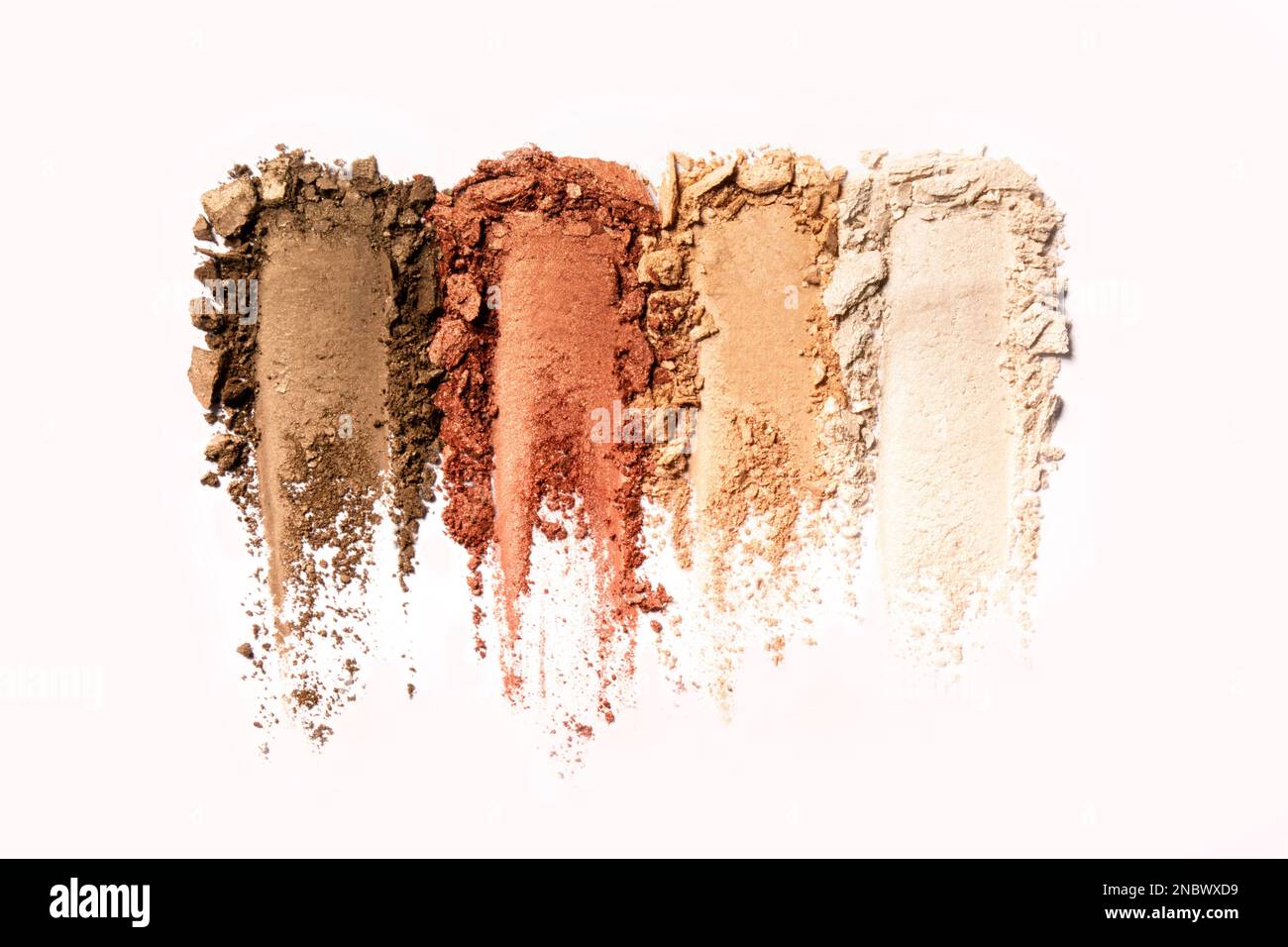 Make up swatches-brown powder, beige, skin-colored, and light beige ...